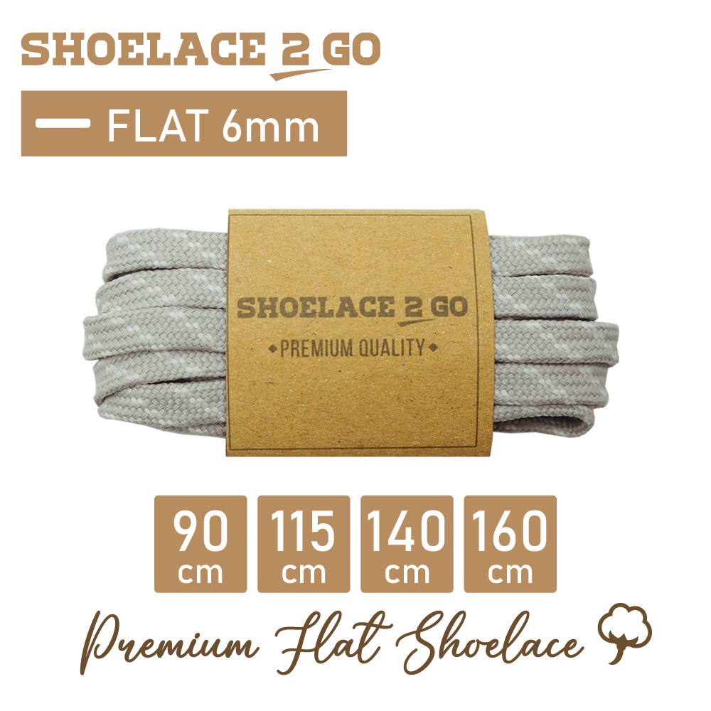 Shoelace 2 GO PREMIUM TALI SEPATU MOTIF FLAT FLAT FLAT - N13 LIGHT Gray ...