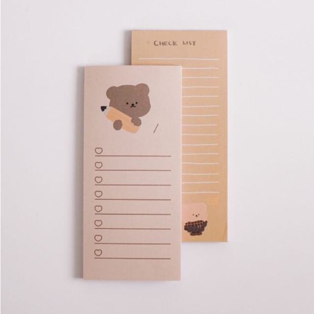 Cute Bear Notepads Memopad 50 Sheets Checklist To-Do List Bucket List Office Stationery PH Gift ...