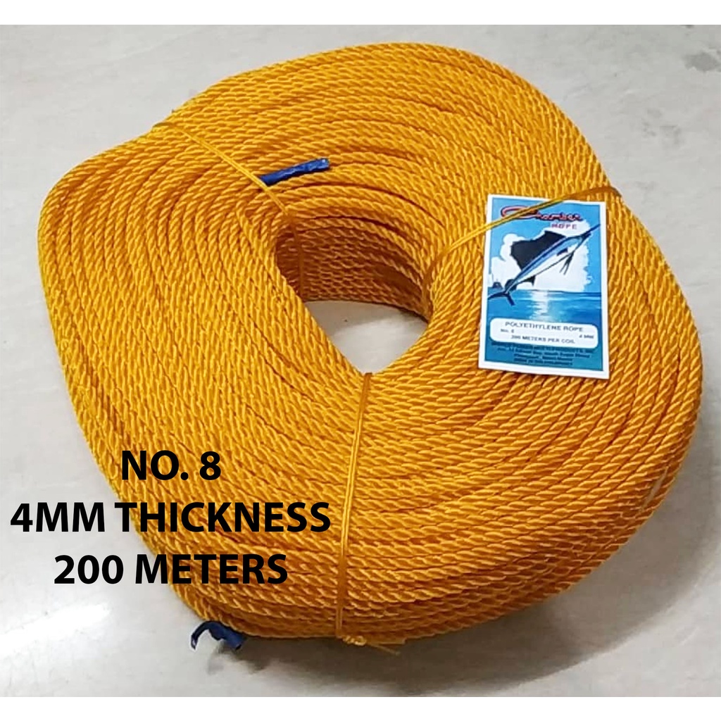 NYLON ROPE NO. 8 ( 4MM THK X 200 MTRS LONG ) TALI LUBID RAMDOM COLOR DEPENDE SA GAWA NG FACTORY ...