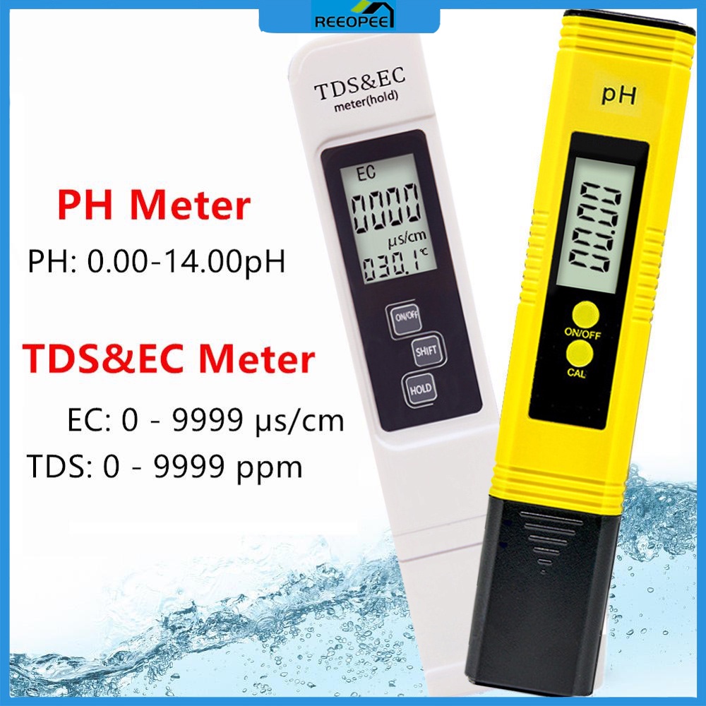 Portable PH meter + digital LCD water purity TDS EC meter water quality ...