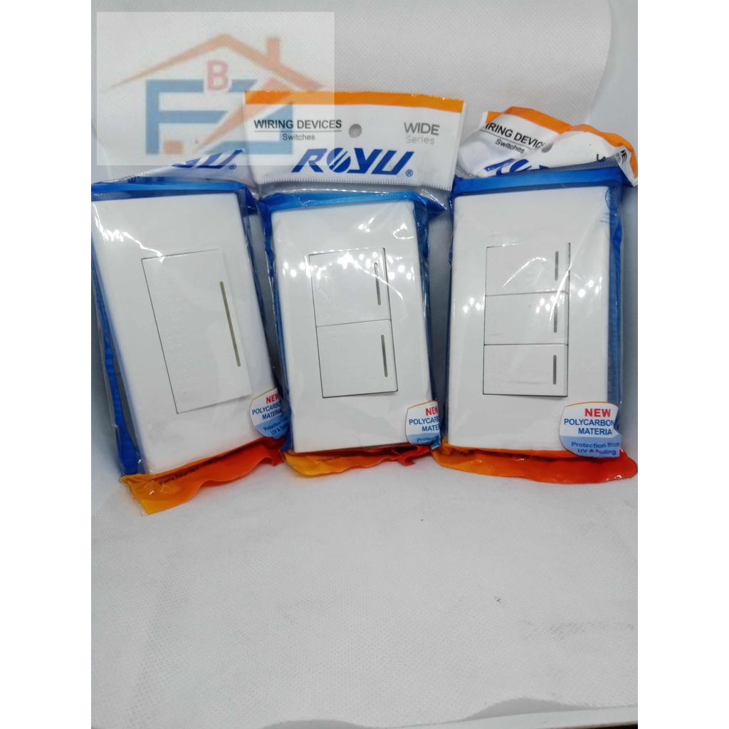 ROYU WIDE SERIES WIRING DEVICES SWITCH WITH REFLECTOR SET | Shopee ...