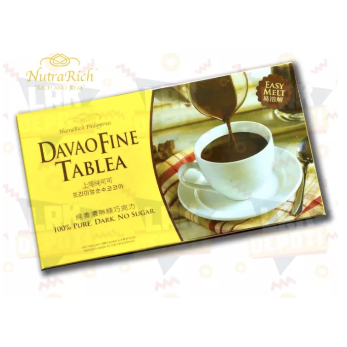 NutraRich Davao Fine Tablea Pure Chocolate 1 Box (4 Bottles) | Shopee ...