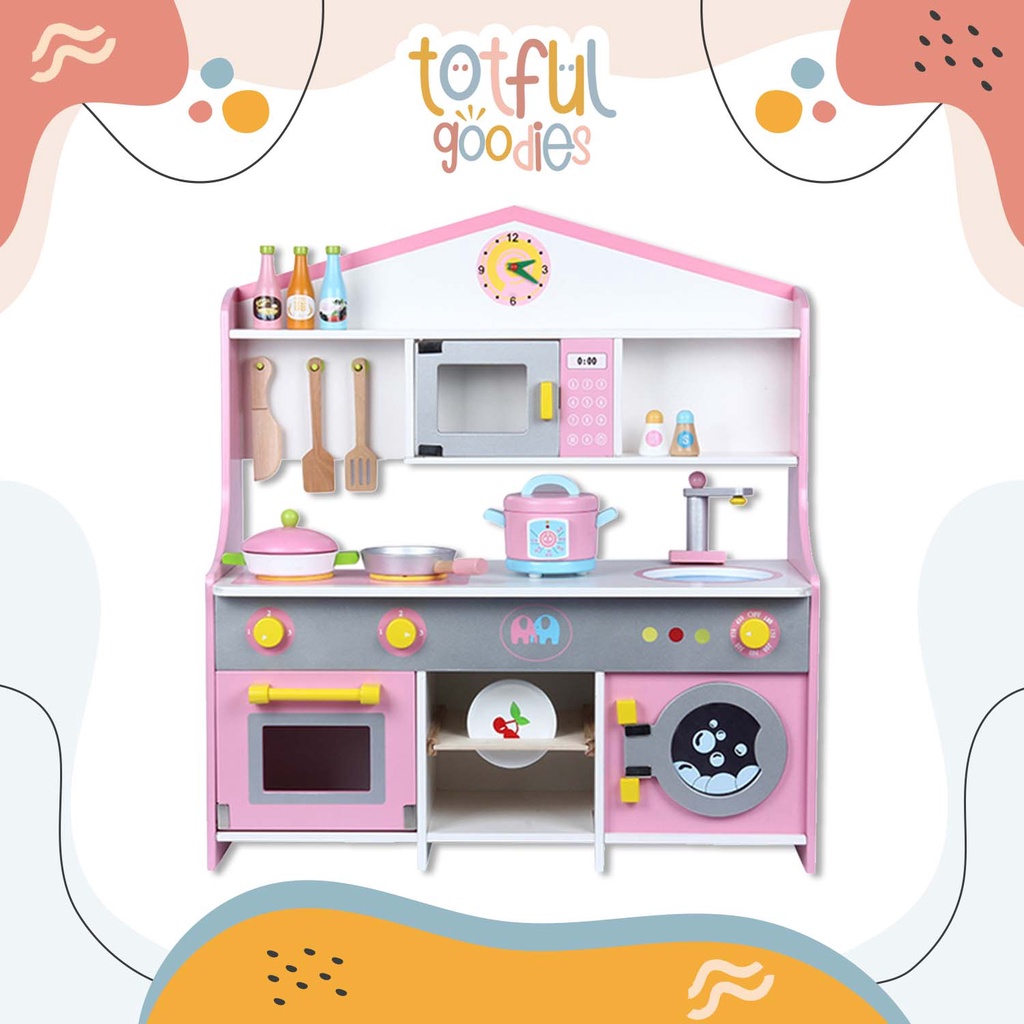 Kids Wooden PINK JAPANESE KITCHEN Modern White Pretend Play Girl Gifts ...