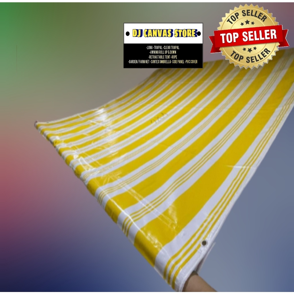 AWNING CANOPY MAYAMA TRAPAL LONA STRIPES WITH NO SCALLOP DESIGN ROLL UP ...
