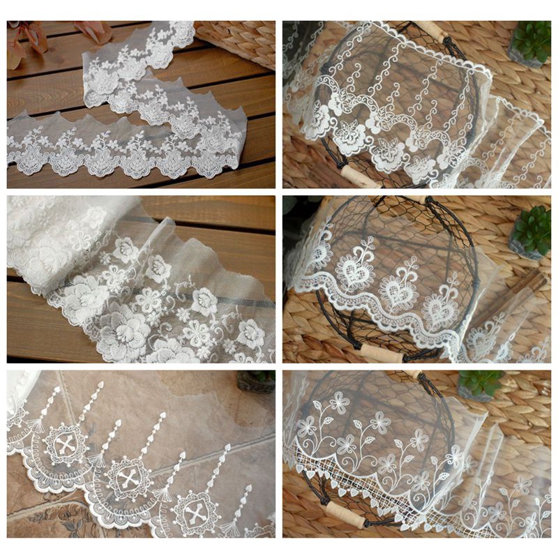 1 meters cotton embroidery lace edges lace fabric diy trims mini dress ...