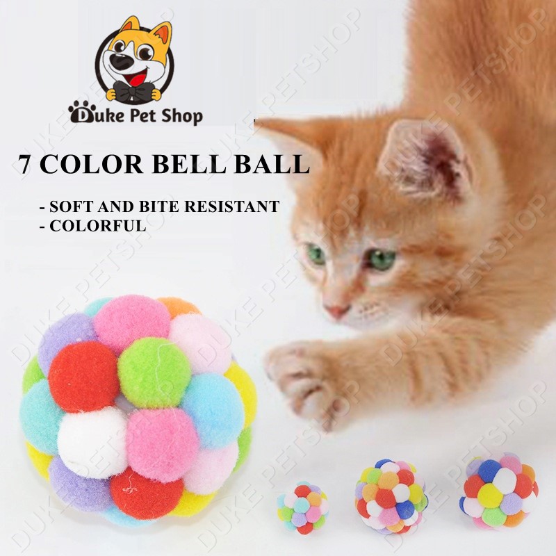 Pet Cats Colorful Elastic Ball Toy for Indoor Outdoor Cats Training ...
