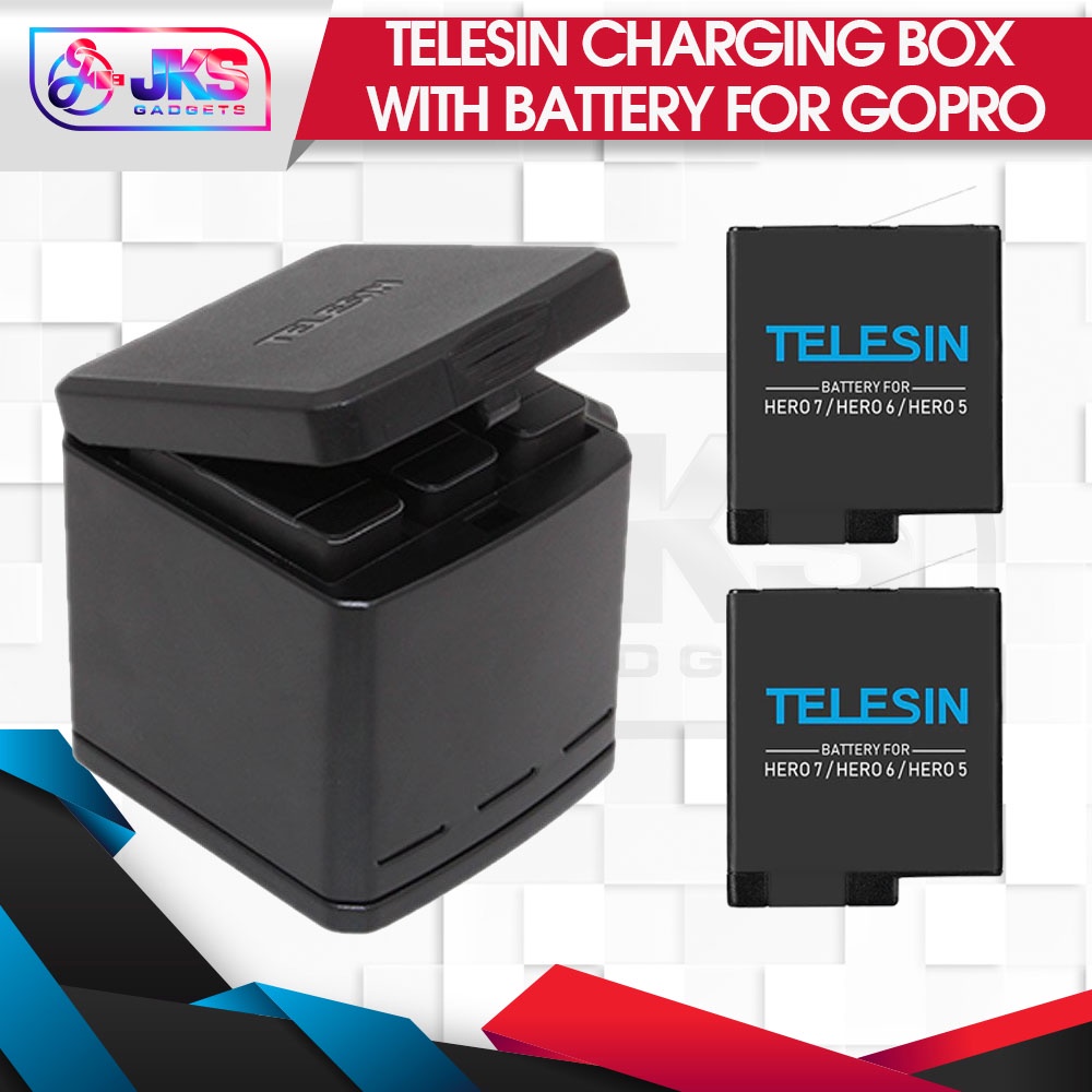 TELESIN Battery for GoPro Hero 7 6 5 Charging Box Kit | Shopee Philippines