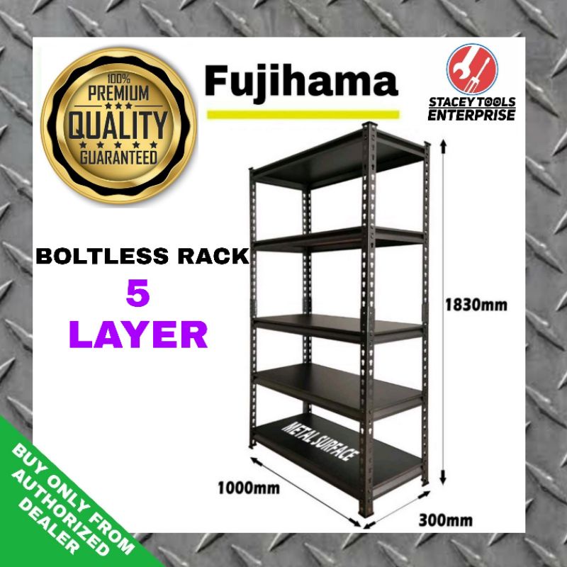 Fujihama Boltless Rack 5 Layers ALL METAL or MDF board | Shopee Philippines