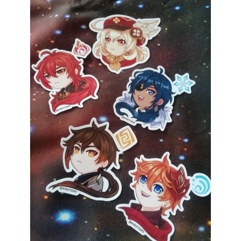Sticker Genshin Impact / Fanart / Zhongli, Child, Diluc, Kaeya, Klee ...