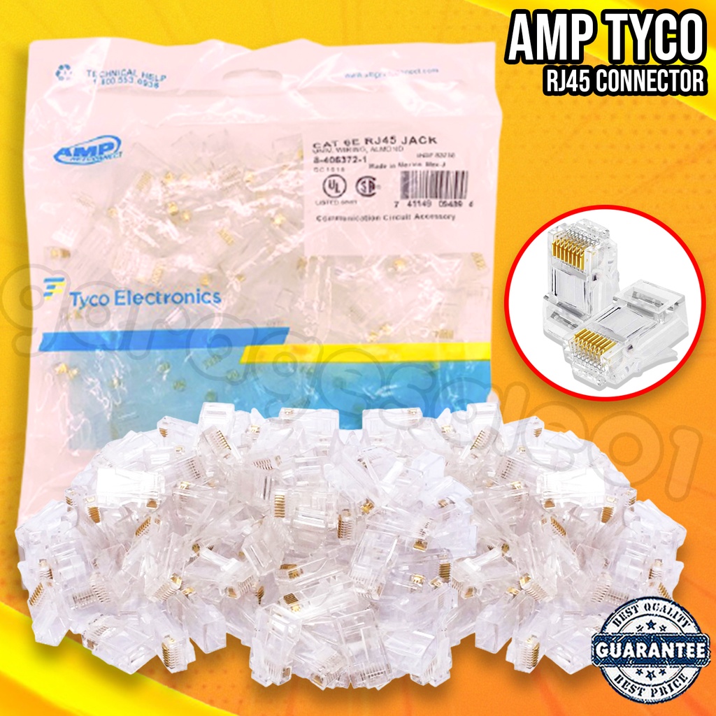 AMP TYCO RJ45 Connectors Pack of 100pcs/ 200pcs/ 300pcs/ 400pcs/ 500pcs ...