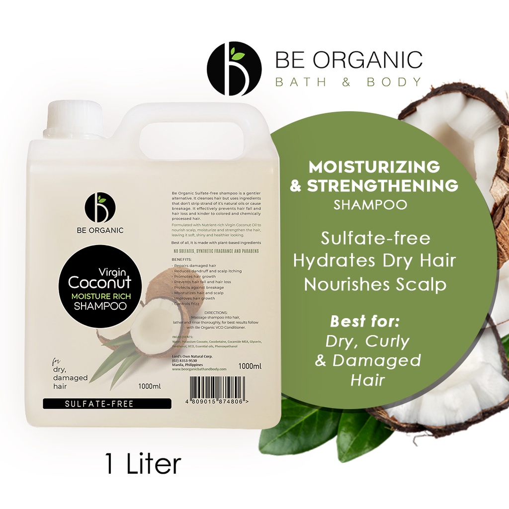 Be Organic Sulfate-free VCO Shampoo 1000ML Refill (Moisture Boost For ...