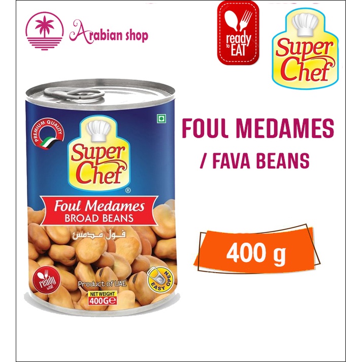 Arabian shop: SUPER CHEF Fava beans / foul medames (400g) | Shopee ...