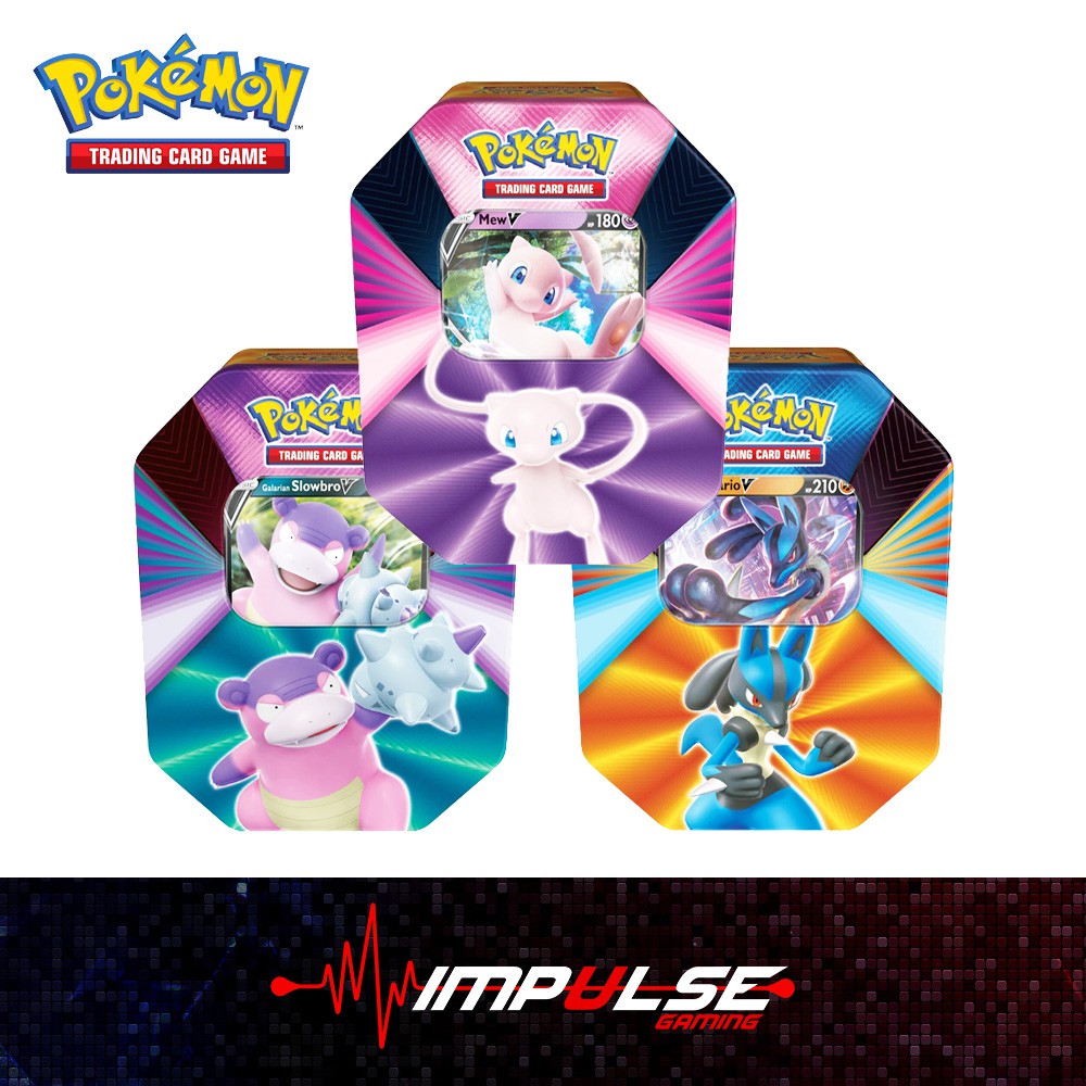 Pokemon TCG: Forces Tin V (Galarian Slowbro / Lucario / Mew) | Shopee ...