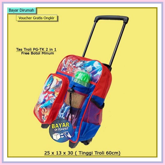 Disney Rolling Backpack Push Trolley Backpack for Girls Kindergarten ...