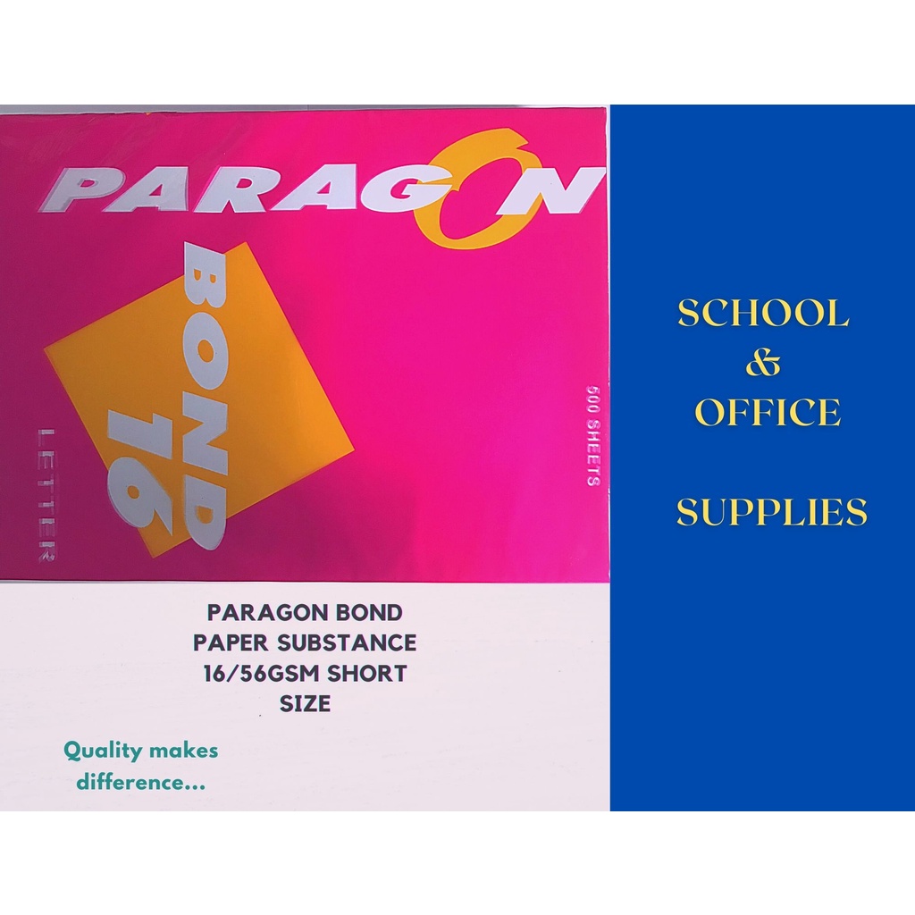Bond Paragon s16 (Long & Short) 500s sheets per ream | Shopee Philippines