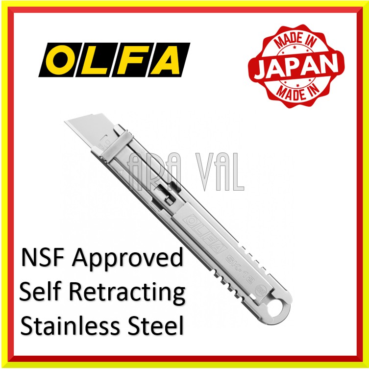 Olfa Stainless Steel Self Retracting Safe Cutter SK-12 Made in Japan Original | Shopee Philippines