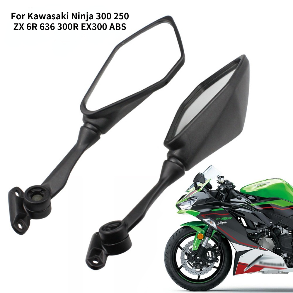 REYGEAKT Motorcycle Foldable Side Mirror For Kawasaki Ninja 300 250 ZX ...