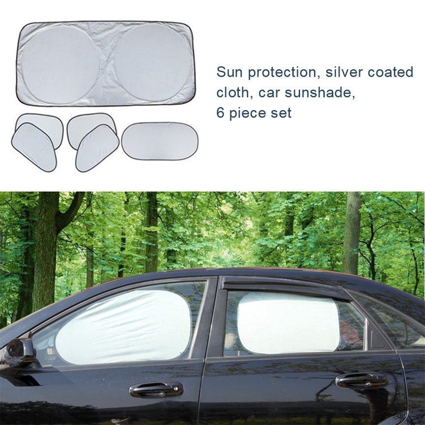 6pcs Car Sunshade Sun shade front rear whole Window Film Windshield ...