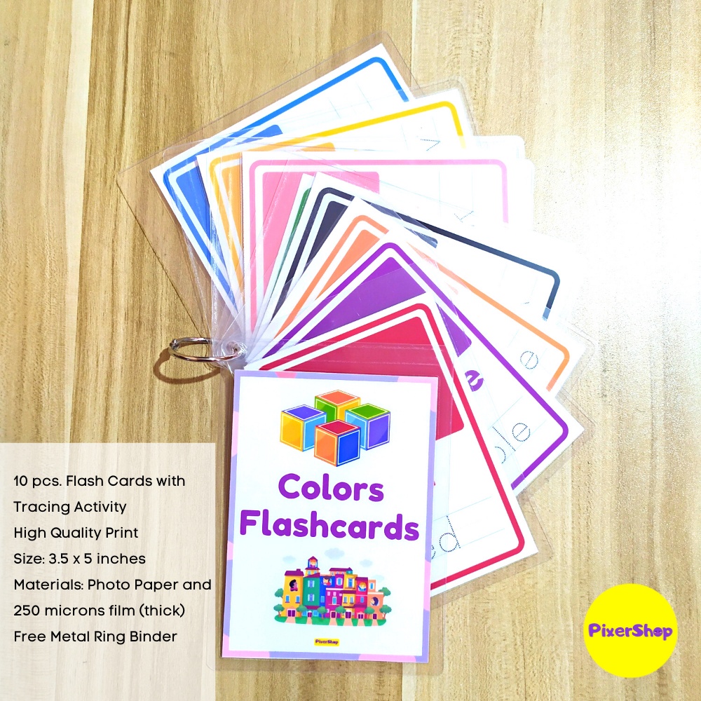 Laminated Colors Flashcards with Tracing Activity Educational ...