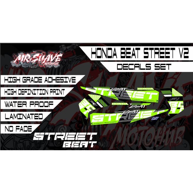 Honda Beat Street V2 2022 Stock Decals Set | Shopee Philippines