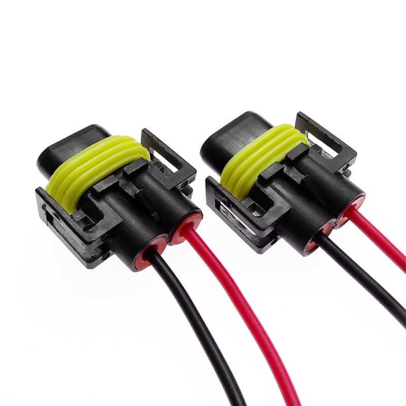2 Pcs H8 H9 H11 Wire Connector Cable Plug Adapter Wiring Harness Small ...