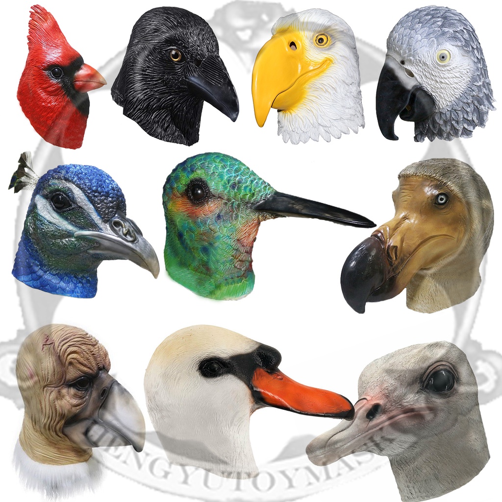Latex Full Head Animal Bird Dove Dodo Parrot Pigeon Crow Masquerade ...