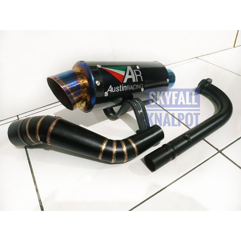 AR AUSTIN RACING RACING Exhaust BLACK PIPE DOF VARIO NMAX AEROX LEXY ...