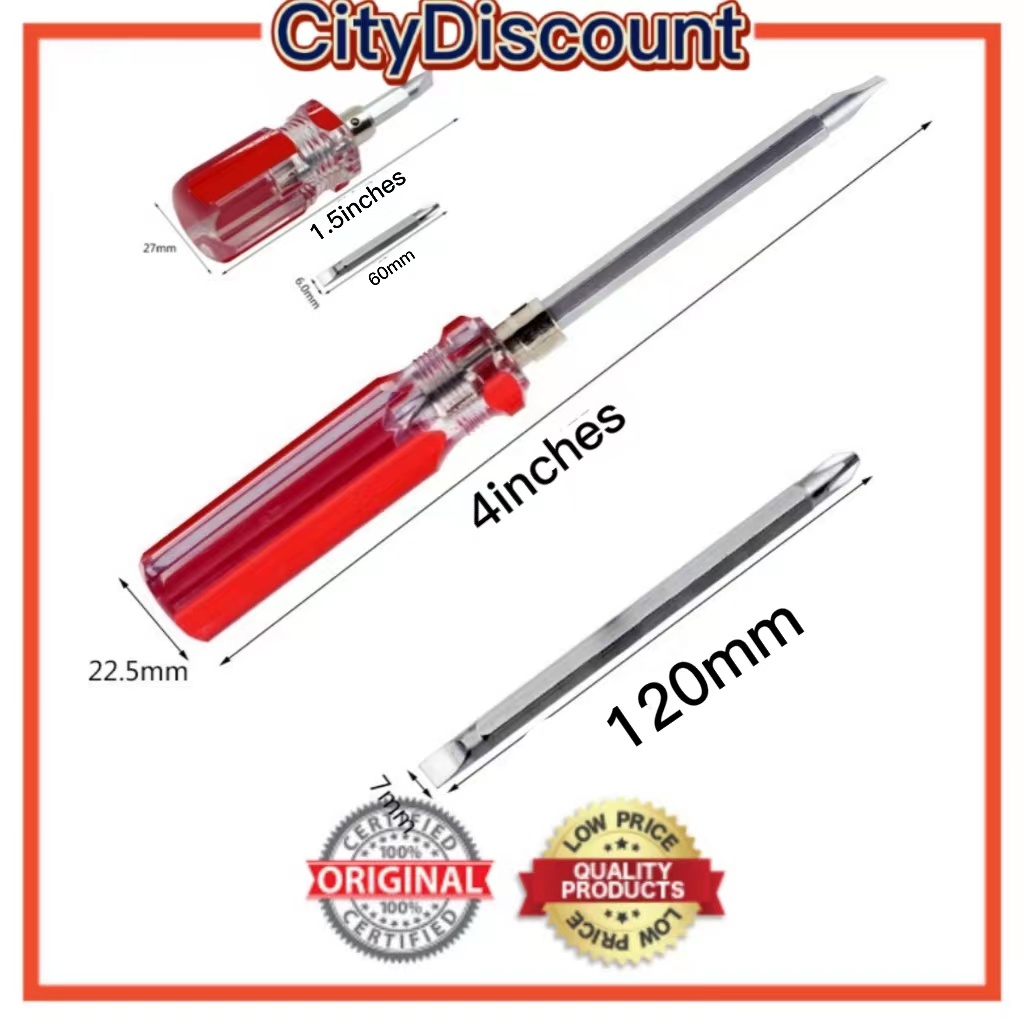 COD 2 In 1 Interchangable Screwdriver Set Philip Flat | Shopee Philippines