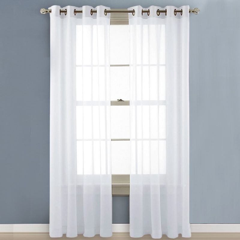 White Curtain Panels with Grommet Top 48"x83" WJS05 | Shopee Philippines