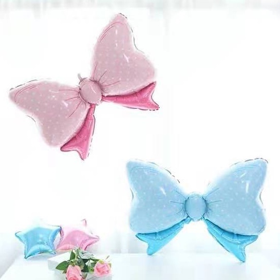 foil balloon 34 inch Pink girl bow and Blue boy bow birthday party ...