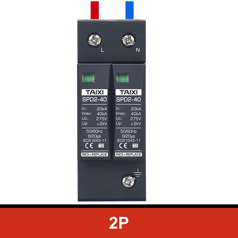 AC SPD Surge Protector Switch Photovoltaic MCB AC 275V/385V SPD 2P/3P/4P 20KA~40KA Surge ...