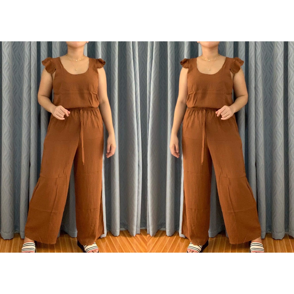 Challis Ruffles Strap Top Squarepants Terno with 2 side pockets 2 ...