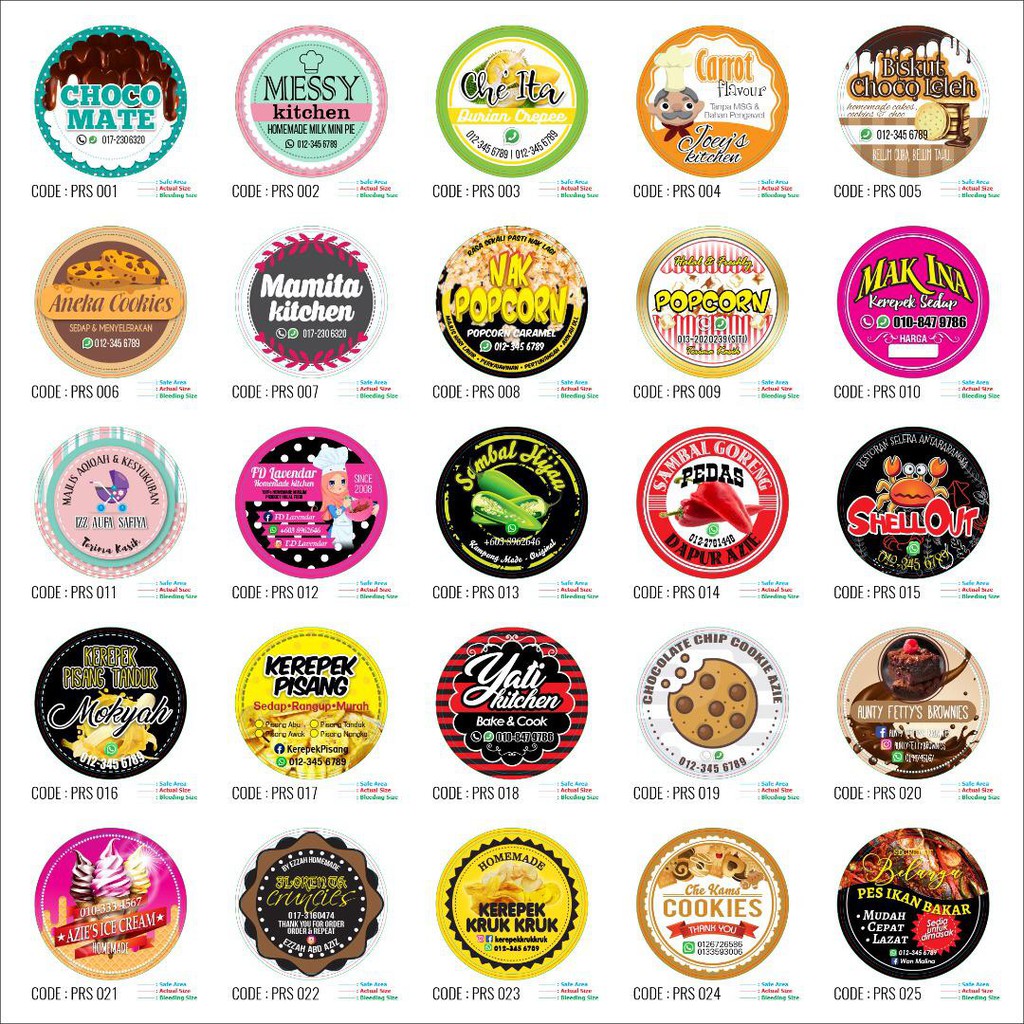 Sticker Label Murah/Mirrorkote Sticker/Pelbagai Saiz | Shopee Philippines