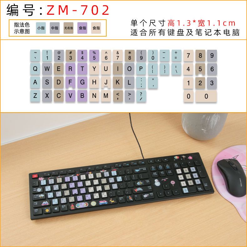 Universal Desktop Computer Keyboard Sticker English Alphabet Cartoon ...