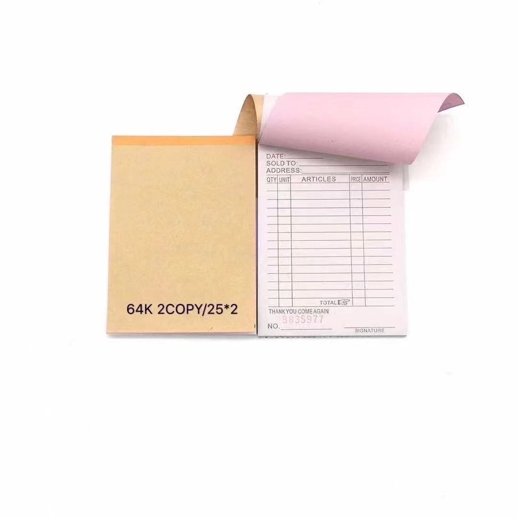 Receipt 64k 2 Copy Resibo Normal and thick carbon pape | Shopee Philippines