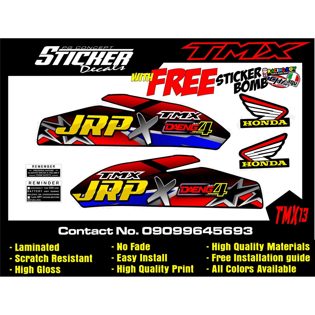TMX TANK 155 & 125 SIDE GAS TANK DECALS STICKER | Shopee Philippines