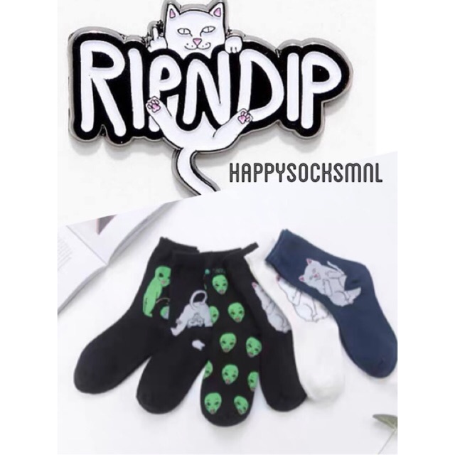 Korean Rip n Dip Cat Iconic Mid Socks | Shopee Philippines