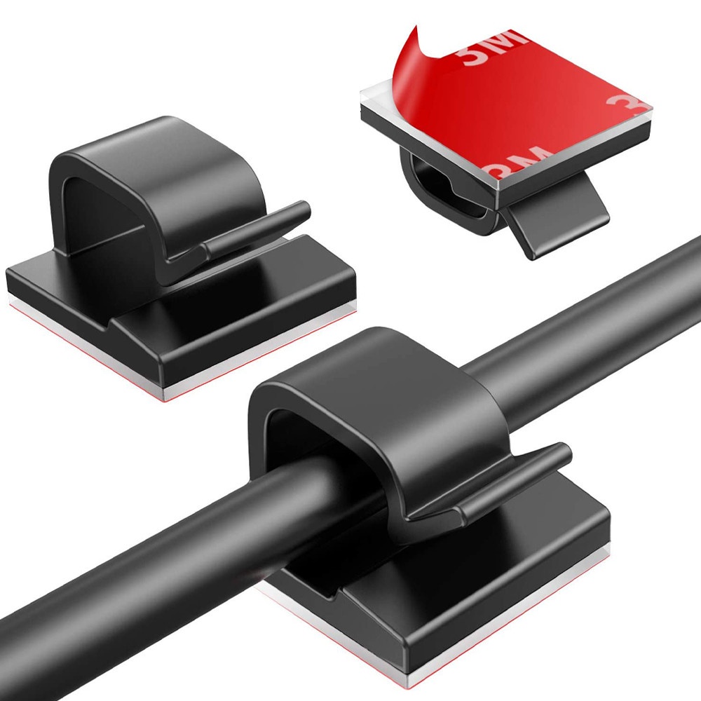 ACCEZZ 10/20/50pcs 3M Self-adhesive USB Cable Clips Desktop Wire Organizer Management For ...