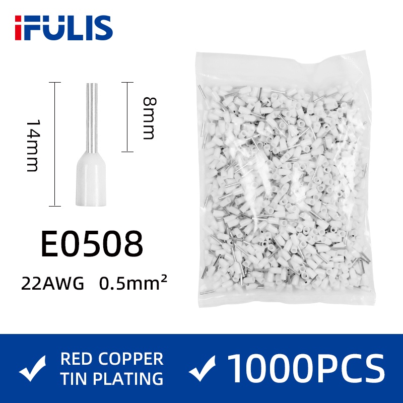 1000PCS VE European Terminal Pin Terminal Tube Type Wiring Connector ...