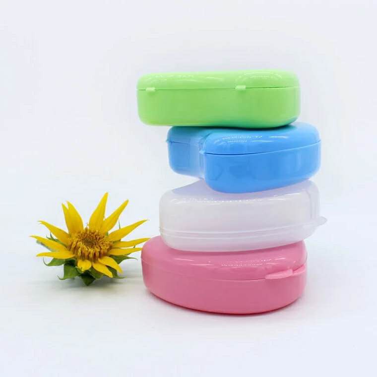 colorful heart shaped dental retainer box dental denture container ...