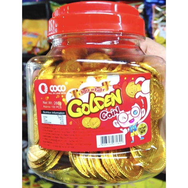 COCO CHOCOLATE GOLDEN COIN 100 PCS | Shopee Philippines