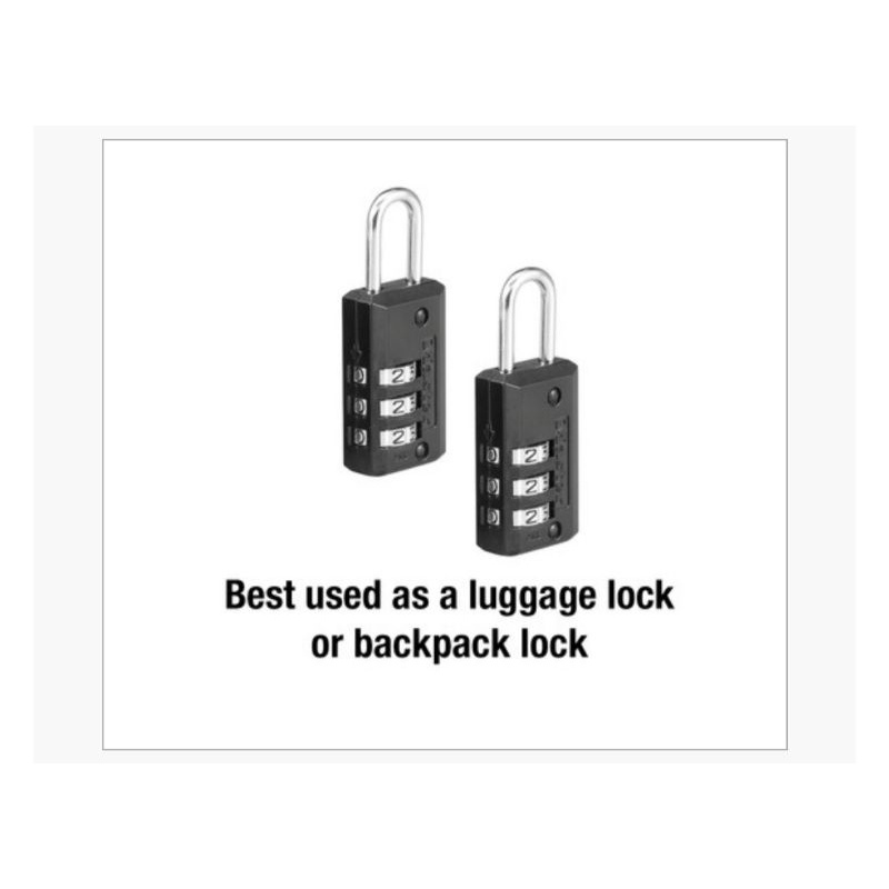 MASTER LOCK Combination Luggage Padlock 2Pcs Set 646-T Black 20mm ...