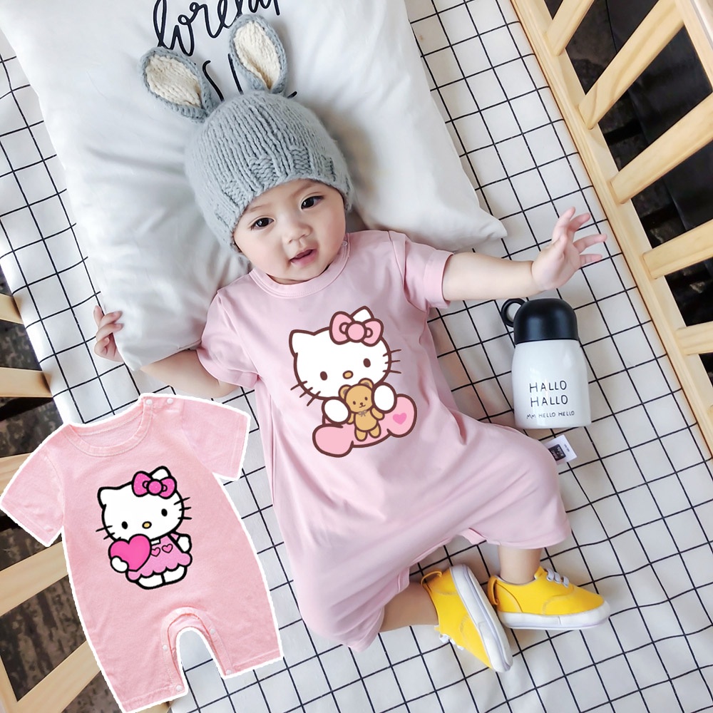 Hello Kitty Newborn Baby Romper Cute Kawaii Pajamas Onesie Infant Girls ...