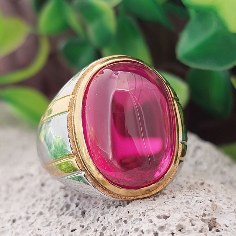 MERAH Original SIAM BANGKOK 9 SCALE MOHS RED STONE GEMS RING | Shopee ...