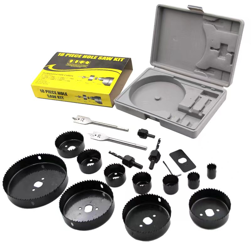 11/16pcs wood hole saw set drill bit carbon steel 19-127mm hole cutter ...