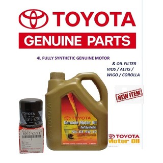 Toyota Full Synthetic Genuine Engine Oil and oil Filter | Shopee ...