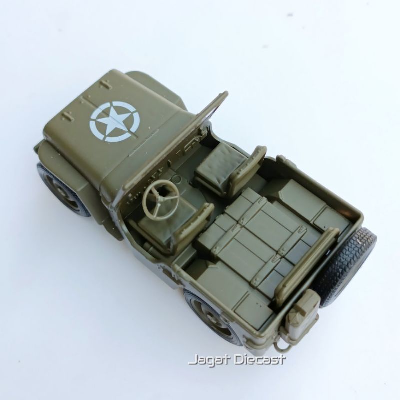 Welly Jeep Willys Pull Back Action Rubber Wheels Diecast Jagat Military ...