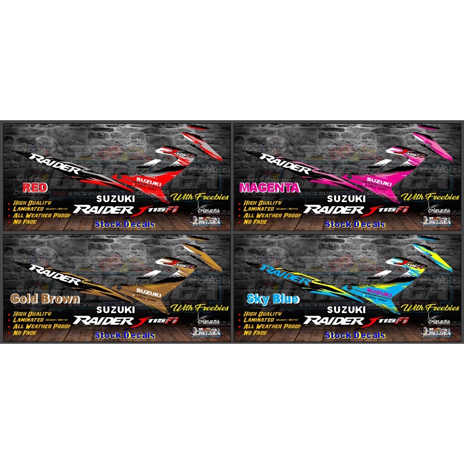 Suzuki Raider J 115 Fi Stock DecalS / Stickers with Freebies | Shopee ...