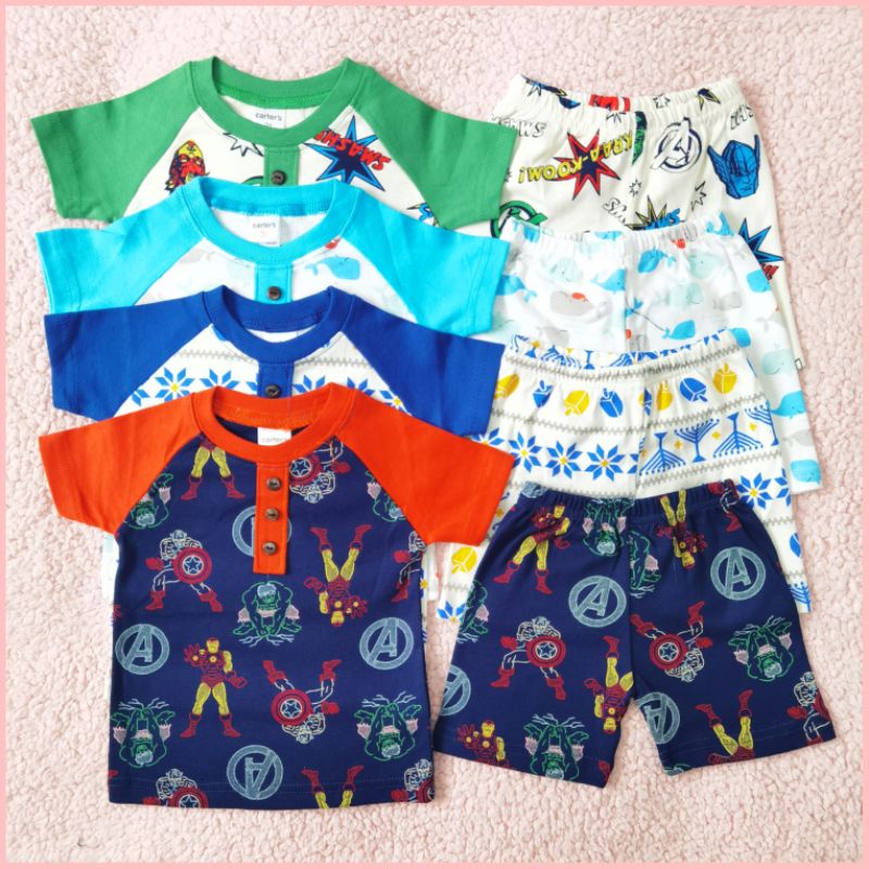 Printed Boy Terno Shirt & Short w/ Buttons "A" (1- 5 y/o) | Shopee ...