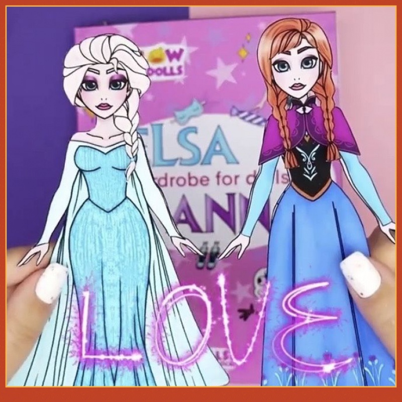 Handmade Toys Popular In The World DIY Game Dress-Up Paper Doll Elsa ...
